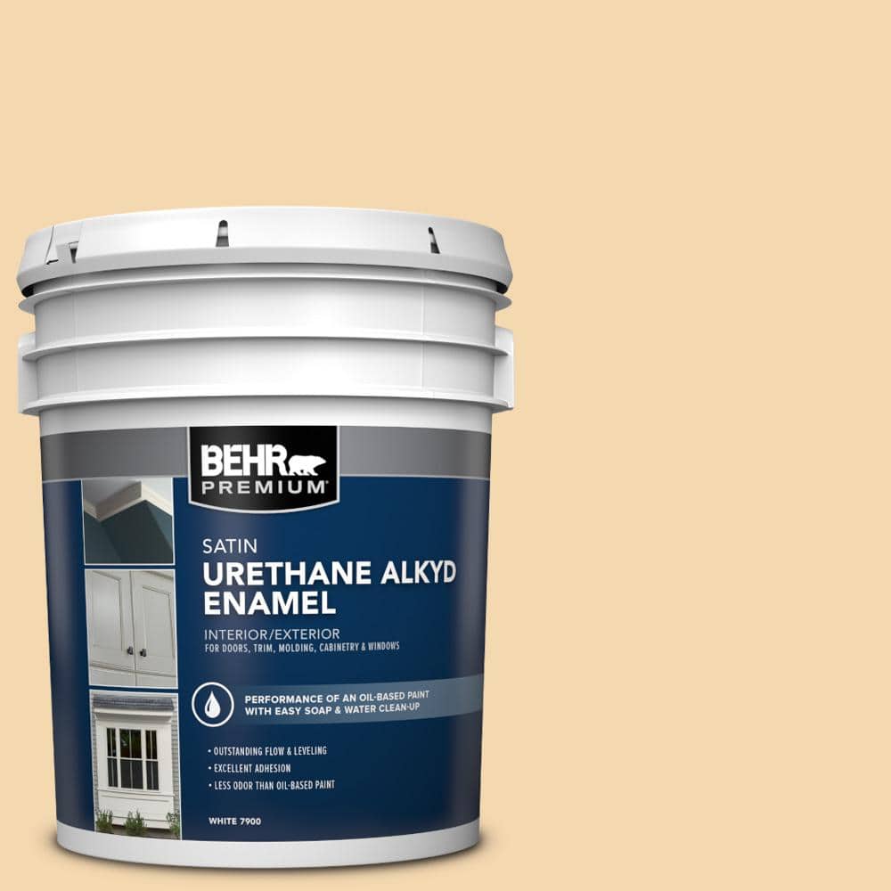 BEHR PREMIUM 5 gal. #330C-3 Clam Chowder Urethane Alkyd Satin Enamel ...