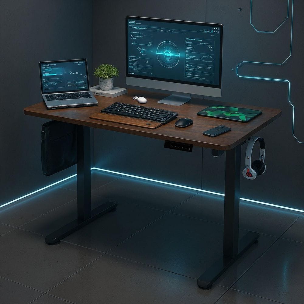 Homy Casa NPMASD 48 in. Chestnut Brown Frame Frosted Pearl Top Electric ...