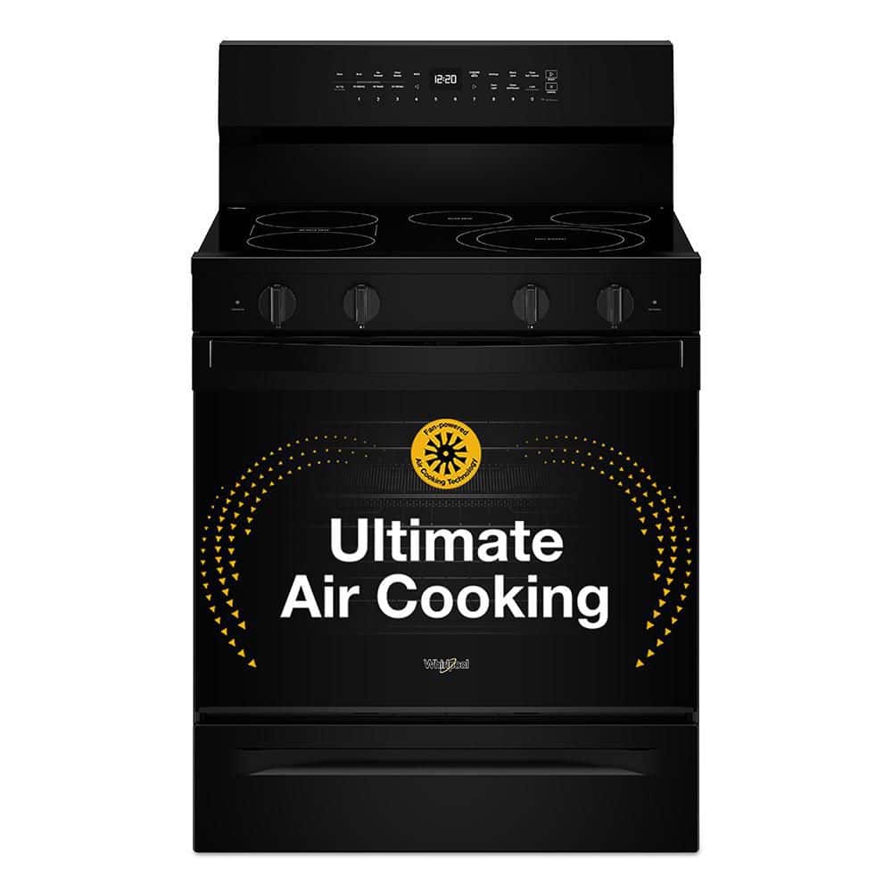 Whirlpool 30 in. 5-Element Freestanding Electric Smart Range in Black ...