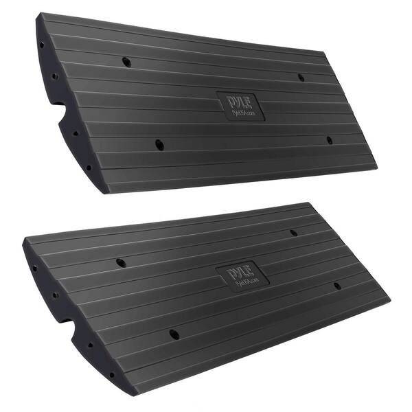 Pyle Pyle 4 ft. Heavy Duty Rubber Curb Ramp Set, 11,000 lb. Capacity ...