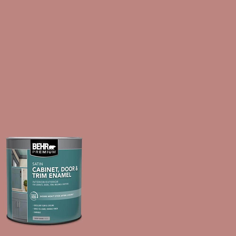 BEHR PREMIUM 1 qt. #S150-4 Red Clover Satin Enamel Interior/Exterior ...