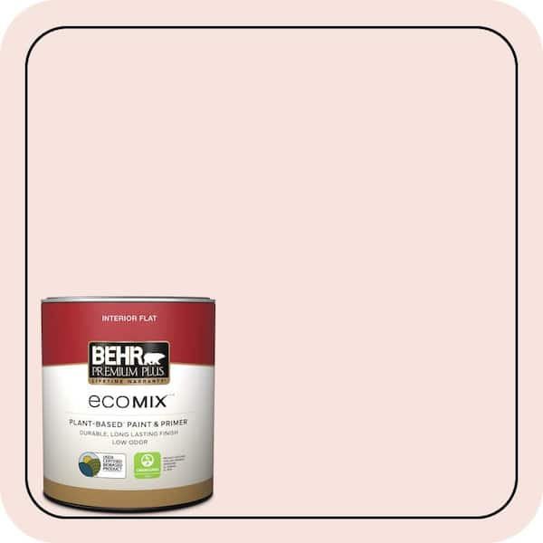 BEHR PREMIUM PLUS 1 qt. #160A-1 Cream Rose Flat EcoMix Plant-Based ...