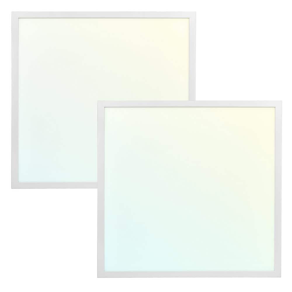 LUXRITE 2 x 2 ft. Integrated LED Flat Panel Light 5-CCT 3000K - 6500K ...