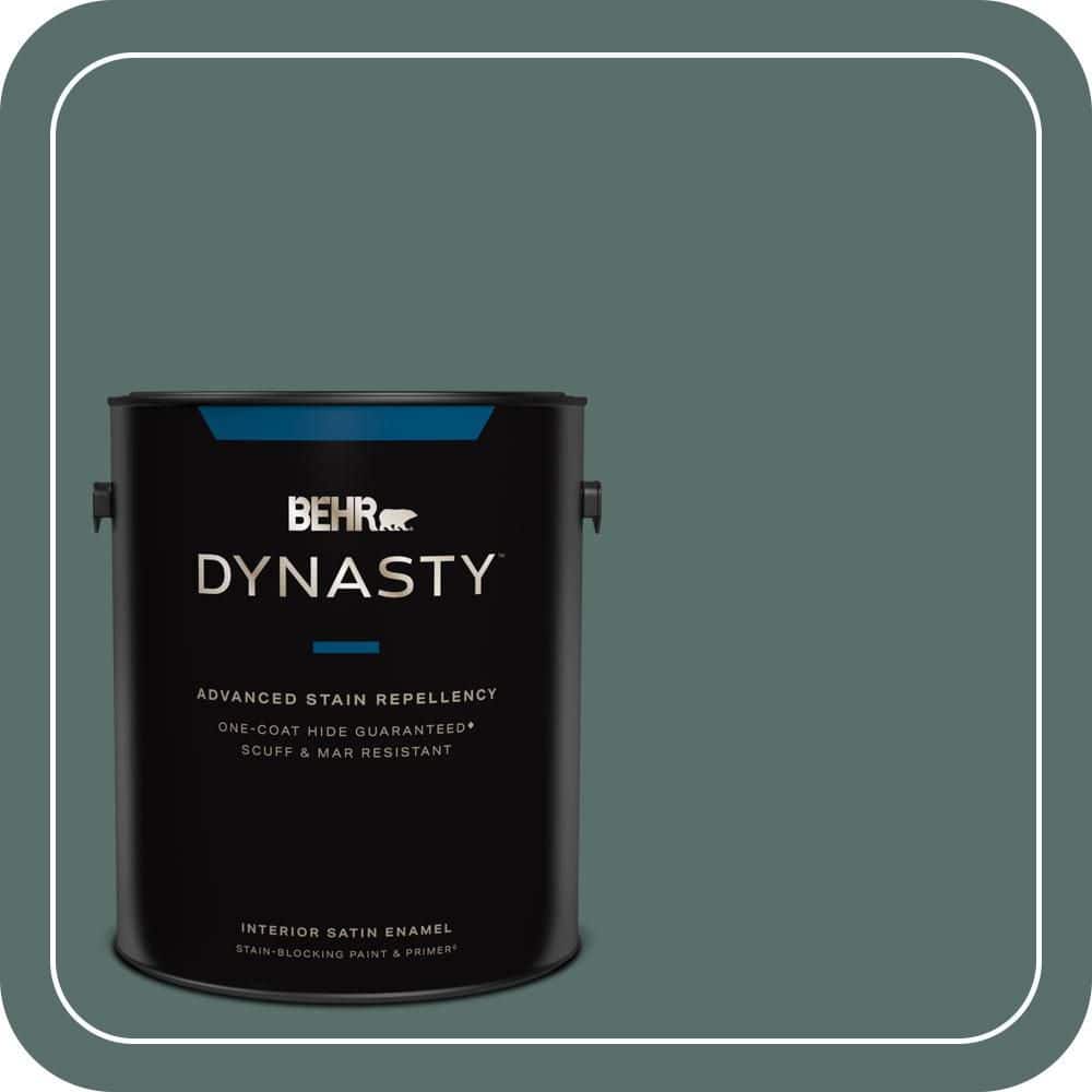 BEHR DYNASTY 1 gal. #490F-6 Agave Frond Satin Enamel Interior Stain ...