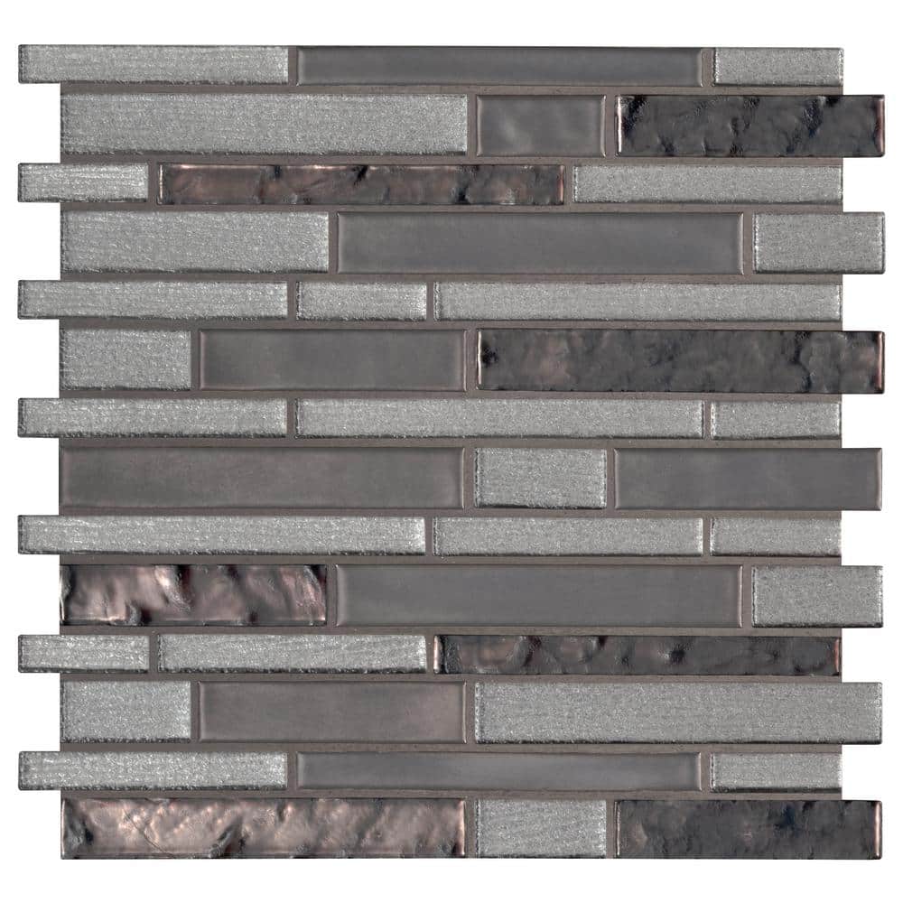 MSI Zamora Interlocking 12 in. x 12 in. x 8mm Glass Mesh-Mounted Mosaic ...