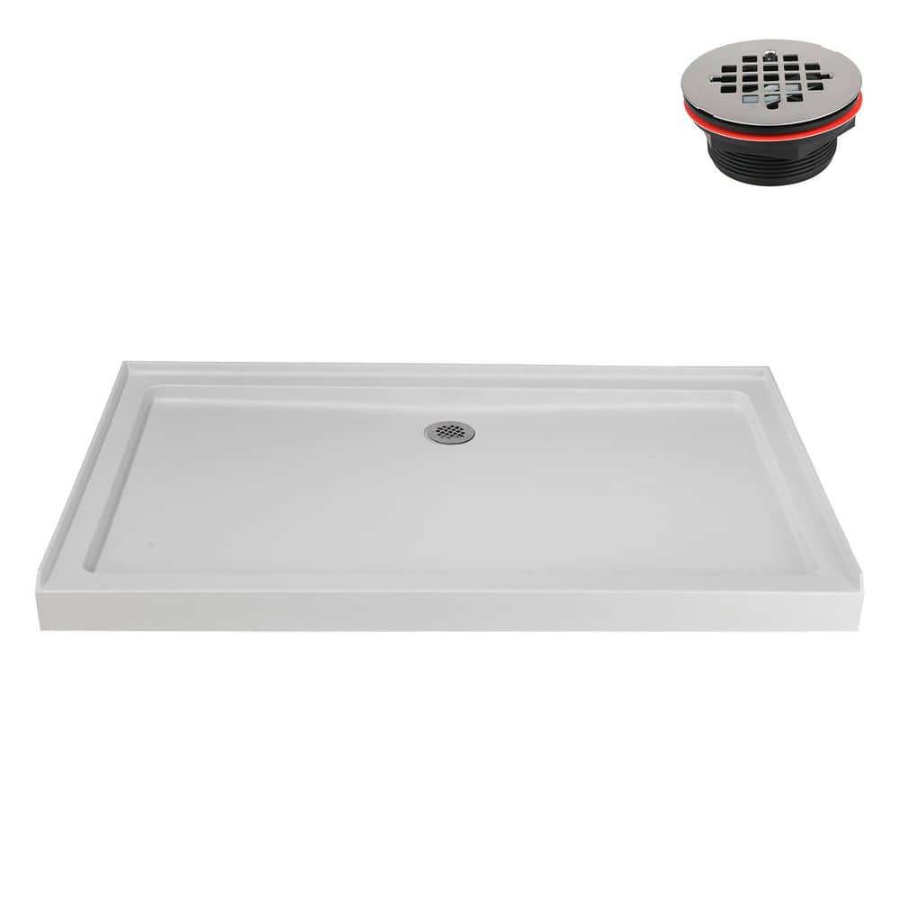 Streamline NTM-660-60WH-AL 60 in. x 36 in. Alcove Acrylic Shower Pan ...