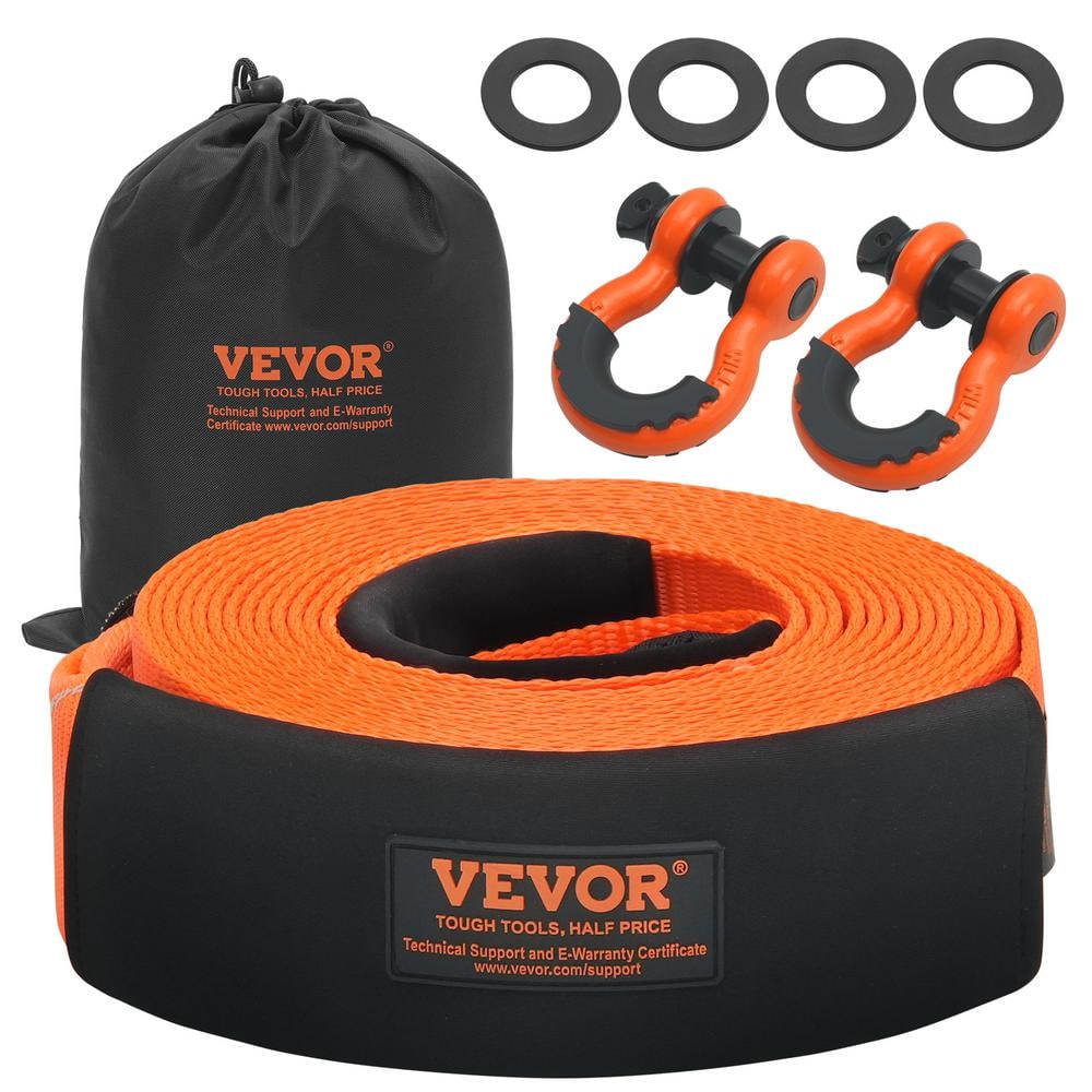 VEVOR 30 in. Recovery Tow Rope 36,000 lbs. Heavy-Duty Off Road Snatch ...