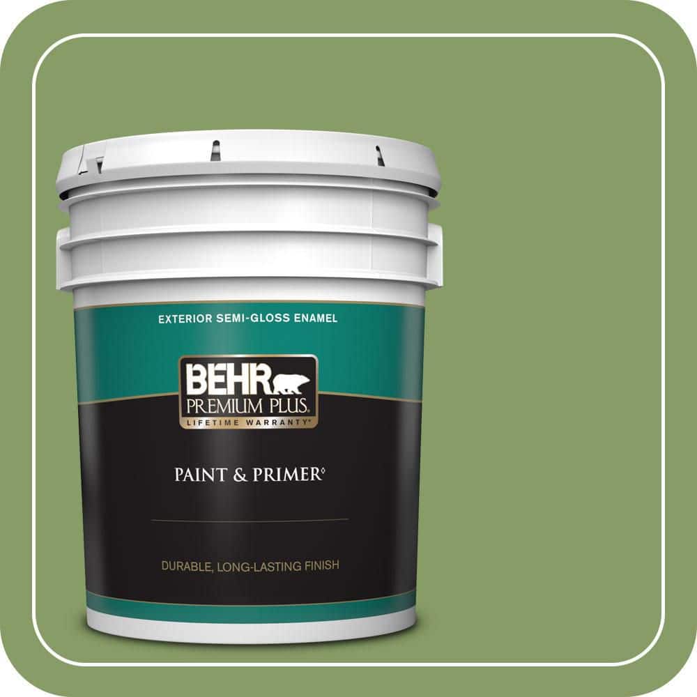 BEHR PREMIUM PLUS 5 gal. #M370-5 Agave Plant Semi-Gloss Enamel Exterior ...