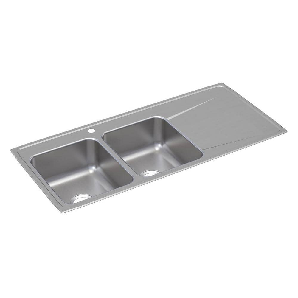 Elkay Lustertone 48 in. Stainless Steel Drop-in Double Bowl Lustrous ...