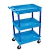 H Wilson 18 in. x 24 in. 3-Tub Shelf Utility Cart, Blue BUSTC111BU ...