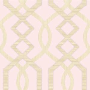 Dundee Deco Falkirk Ophia Trellis Gold, Brown Vinyl Peelable Roll ...