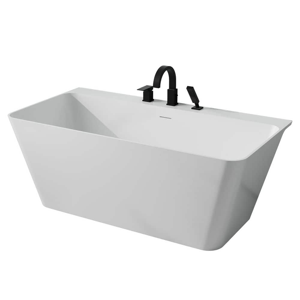 ANZZI Vault Series 67 in. x 32 in. Flat Bottom Acrylic Freestanding ...