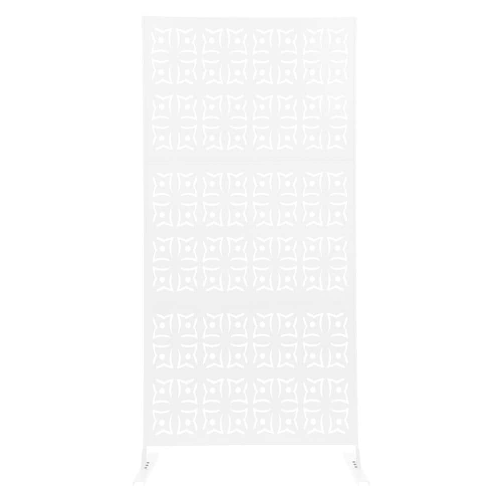 YIYIBYUS White 6.2 ft. x 2.9 ft. Steel Outdoor/Indoor Decorative ...