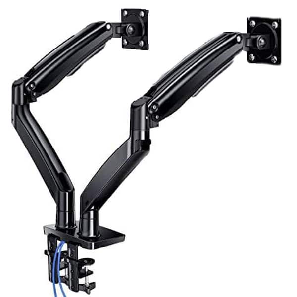 Dual Monitor Stand Riser Solid Wood Desk Shelf with Eco Cork Legs for ...