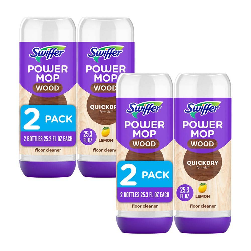 Swiffer Power Mop 25.3 oz. Lemon Scent Wood Floor Cleaner (2-Pack ...