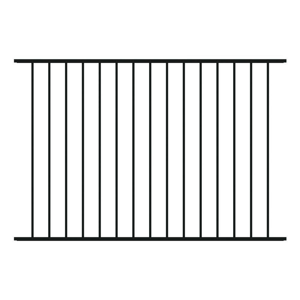 FORGERIGHT Newtown 4 ft. H x 6 ft. W Black Aluminum Pre-Assembled Fence ...