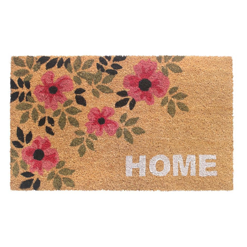 RugSmith Home Pink Floral Multi 30in. x 18in. Door Mat DM11382 - The ...