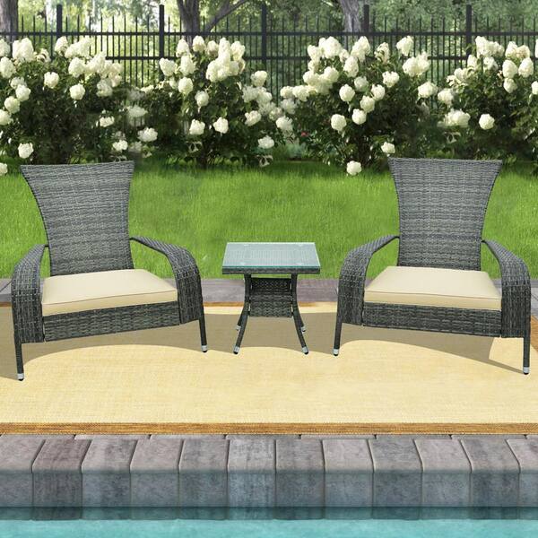 Liviza 3-Piece Wicker Patio Conversation Seating Set OUS71539BN - The ...