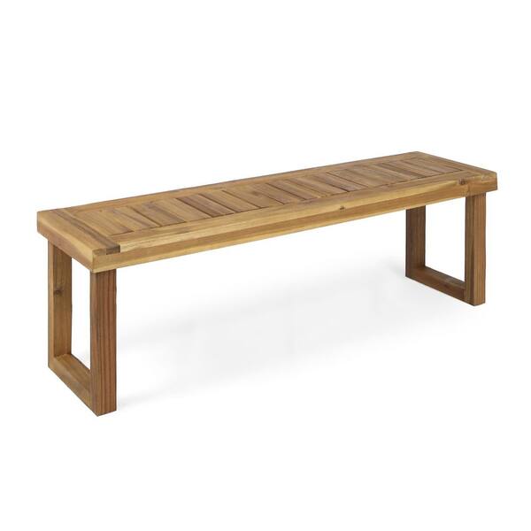 Nestor Natural Acacia Wood Outdoor Bench-Weather-Resistant Slat Panel ...