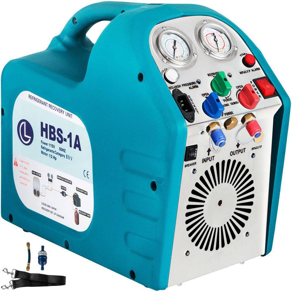 VEVOR AC Refrigerant Recovery Machine 1 2 HP 115 Volt Portable