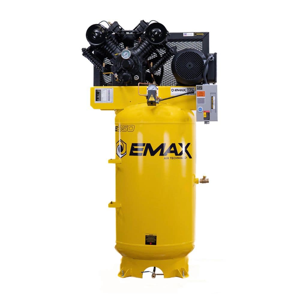 EMAX Industrial E350 Series 80 Gal. 175 psi 10 HP 38 CFM 1-Phase 2 ...