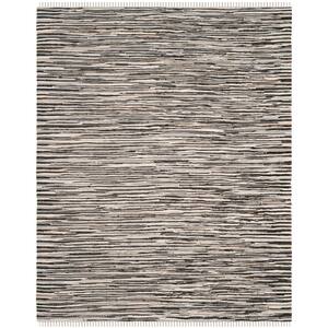 SAFAVIEH Rag Rug Black/Red 8 ft. x 10 ft. Striped Area Rug RAR250G-8 ...