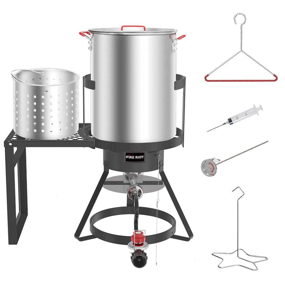 FIRE RIOT 30QT Propane Crawfish Boiler, Fry & Steam Pot Kit with Side ...