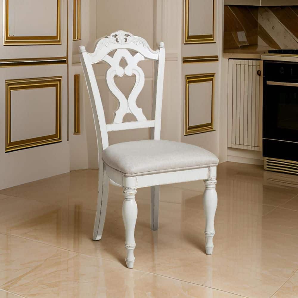 Benjara Victorian Fabric Cushion Non-Ergonomic Writing Desk Chair in ...