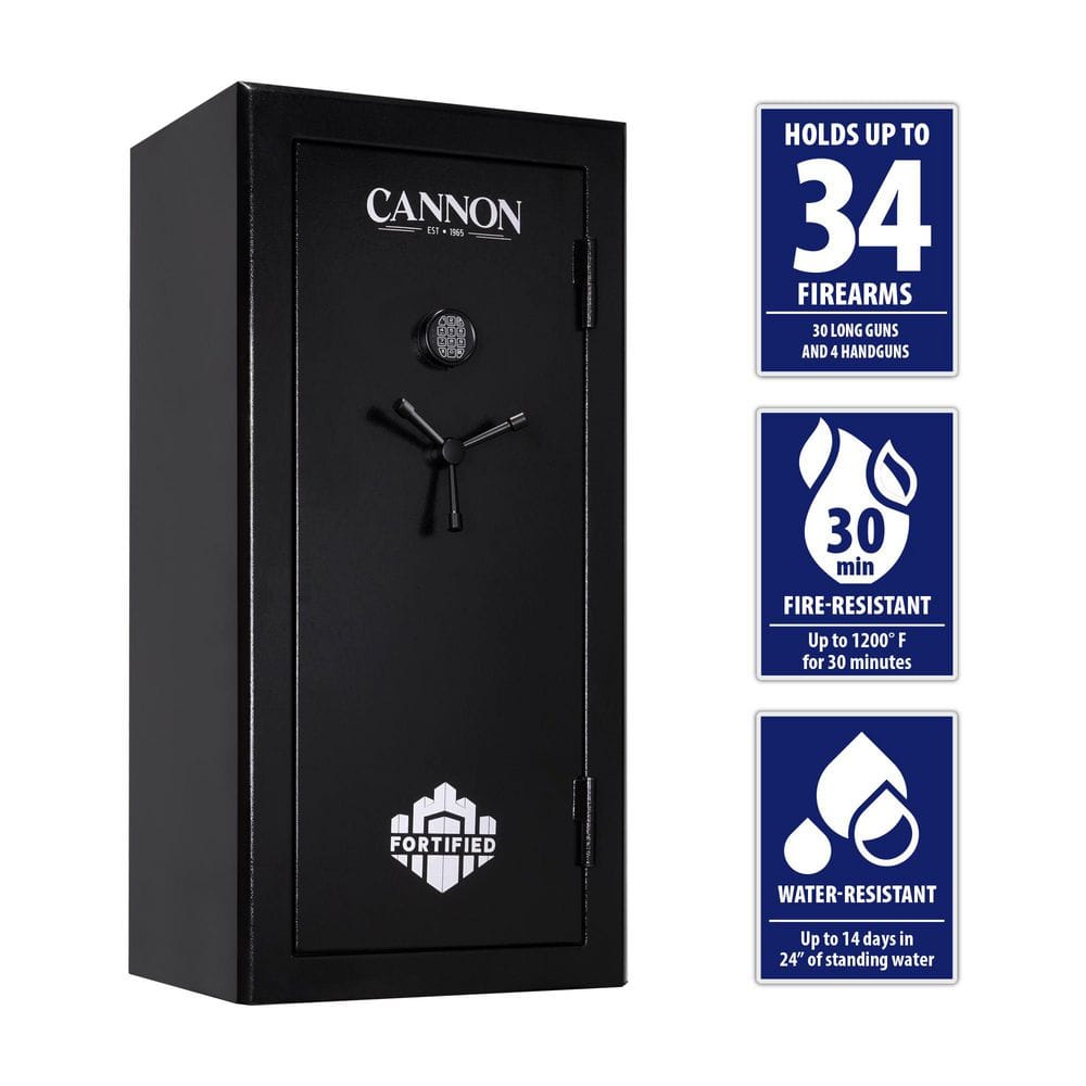 CANNON Fortified 34-Gun 30 min. Fire/Water Resistant Electronic Lock w ...