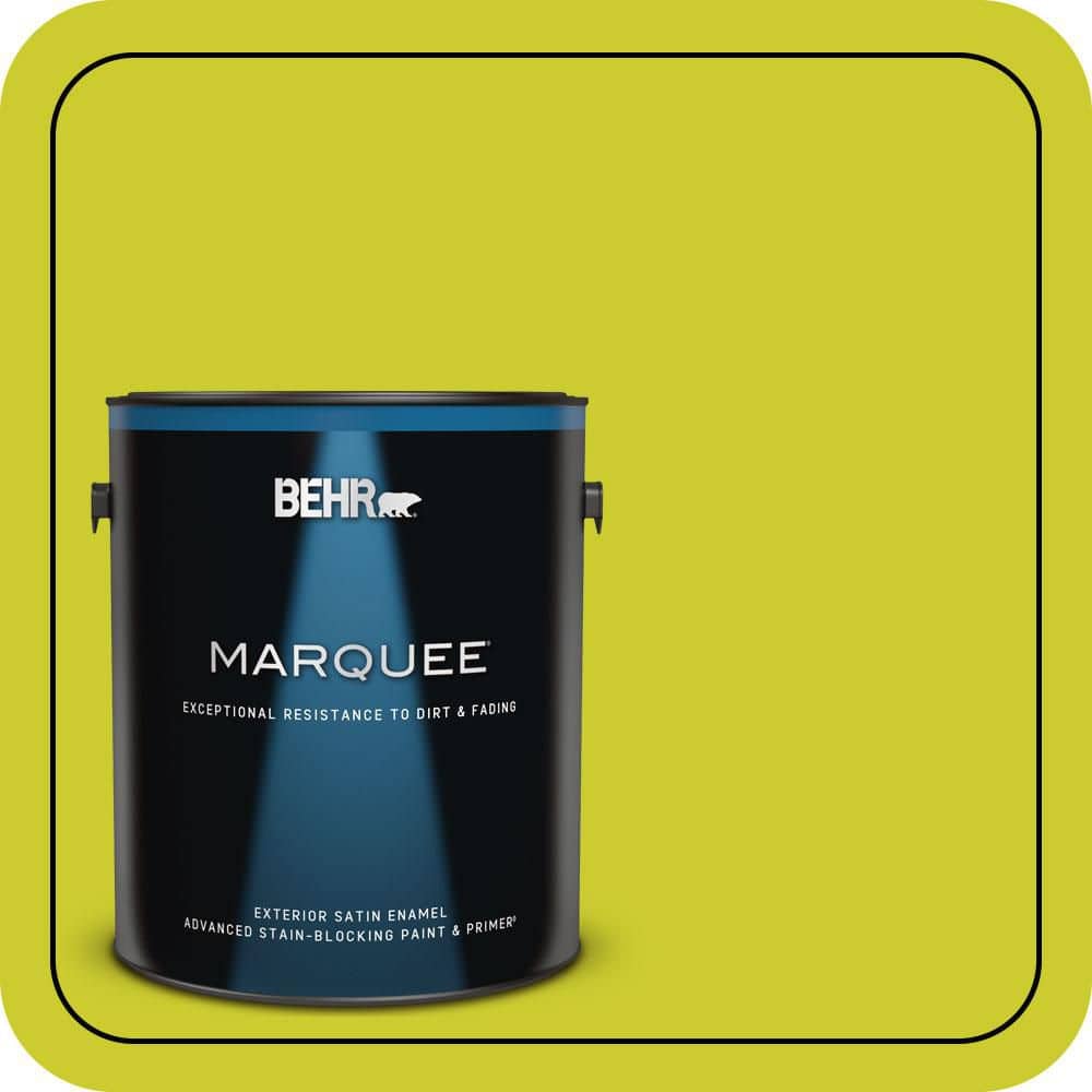 BEHR MARQUEE 1 gal. #S-G-400 Lime Pop Satin Enamel Exterior Paint ...