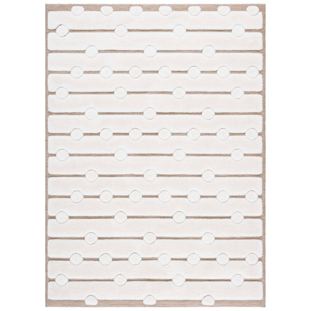 SAFAVIEH Celebrity 5 ft. x 8 ft. Ivory/Beige Dashed Lines Area Rug ...