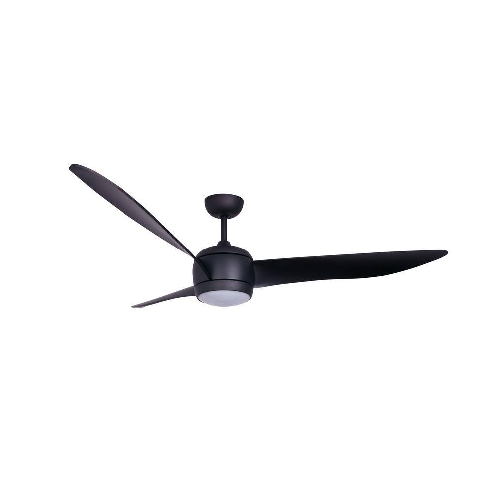 Lucci Air Nordic 56 in. Matt Black Ceiling Fan with LED Light Kit and ...