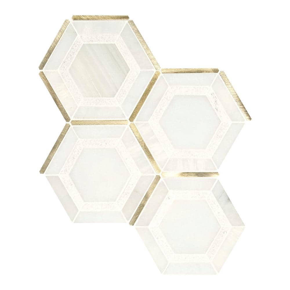 MSI Take Home Tile Sample-Medici Gold Pattern 4 in. x 4 in. x 8mm Stone ...