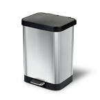 StyleWell SW 13 gal. Stainless Steel Step-On Trash Can Rectangle STY ...