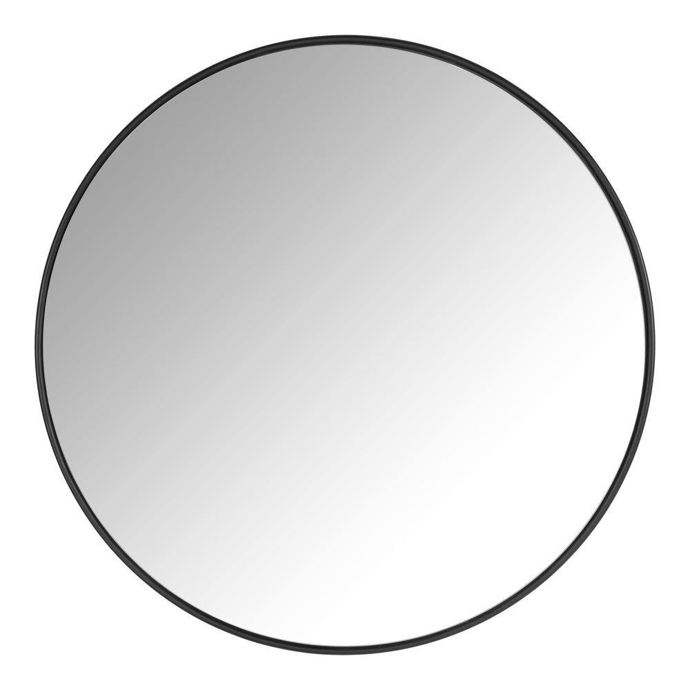 Home Decorators Collection Large Round Black Classic Accent Mirror (30 ...