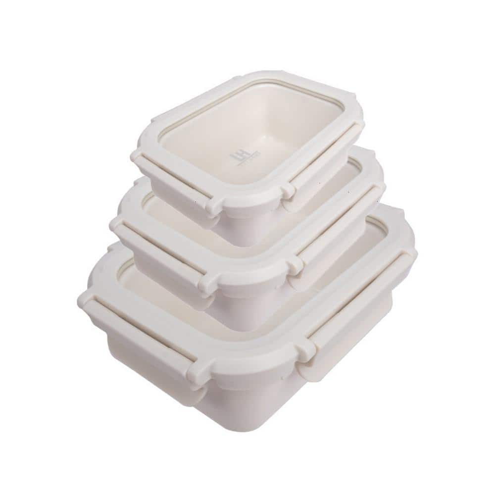 LEXI HOME Brixton 6-Piece Leakproof Porcelain Ceramic Food Storage ...