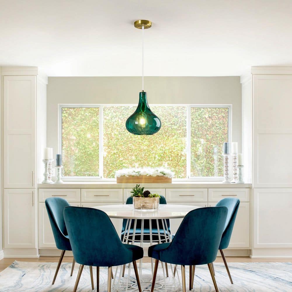 ZHLWIN Home Lighting 60W 1Light 9. 44in Modern Green Glass Pendant with ...