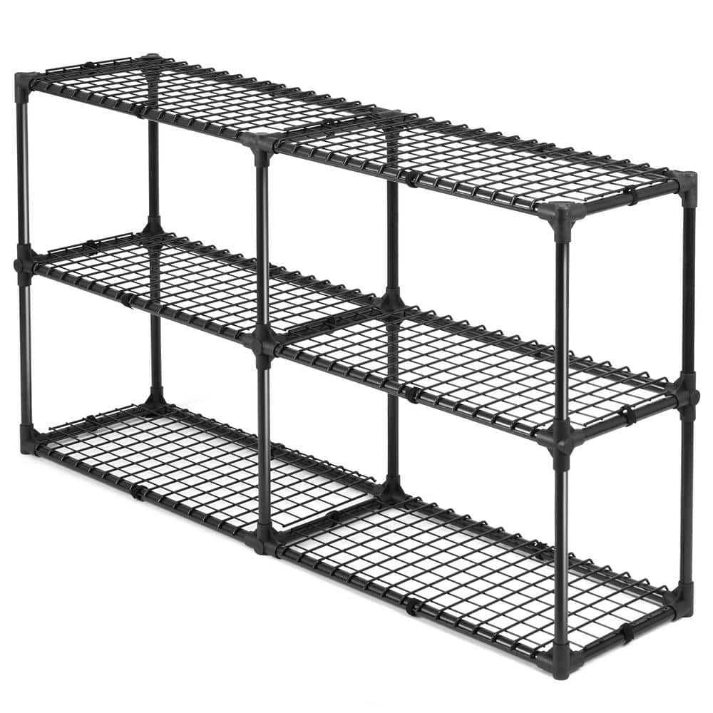 Tileon 3-SHELF WIRE RACK IN BLACK (2PACK) WYHDRA700 - The Home Depot