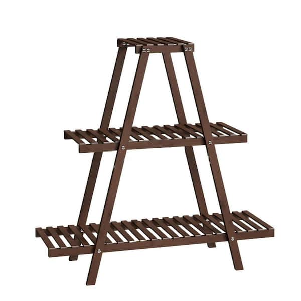 Cubilan 3-Tier Bamboo Plant Stand for Indoor Outdoor, Ladder Shelf for ...