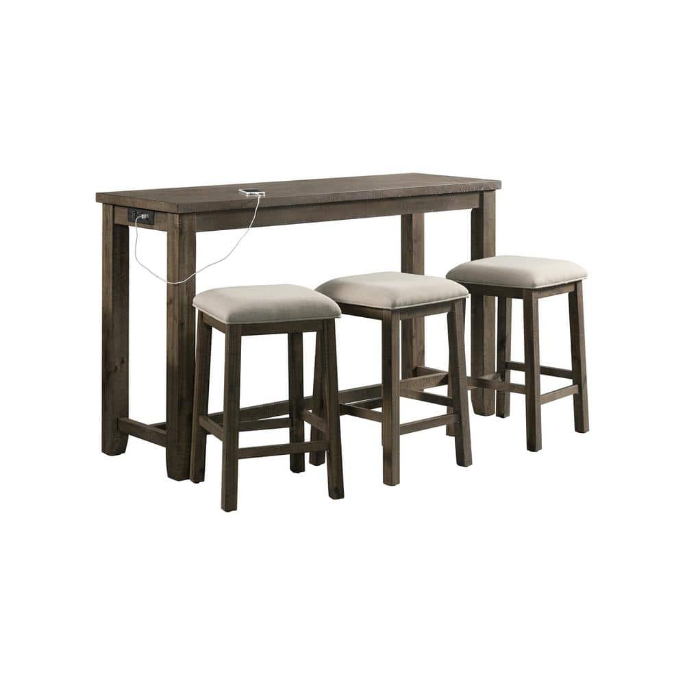 Picket House Furnishings Stanford Multipurpose Gray Bar Table Set ...