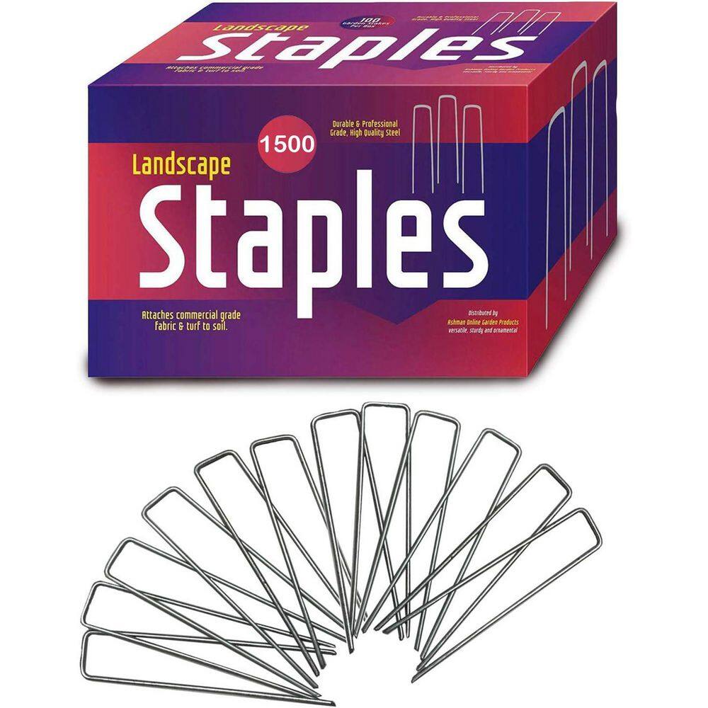 Ashman Online Galvanized Fabric Stakes Landscape Staples 1500-Count ...
