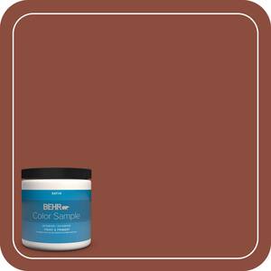 BEHR PREMIUM PLUS 8 oz. #QE-14 Spiced Red Semi-Gloss Interior/Exterior ...