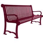 Leisure Craft 6 ft. Red Metal Perforated Roll Form U-Leg Bench with ...