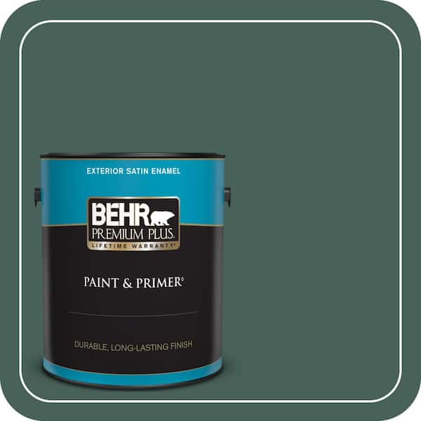 BEHR PREMIUM PLUS 1 gal. #T18-20 Equilibrium Satin Enamel Exterior ...