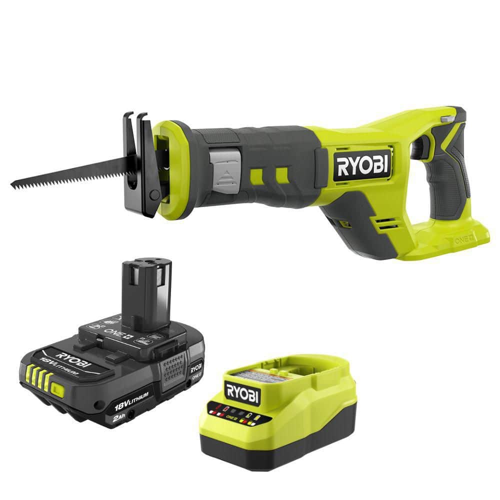 RYOBI ONE+ 18V Cordless Reciprocating Saw with 2.0 Ah Battery and ...