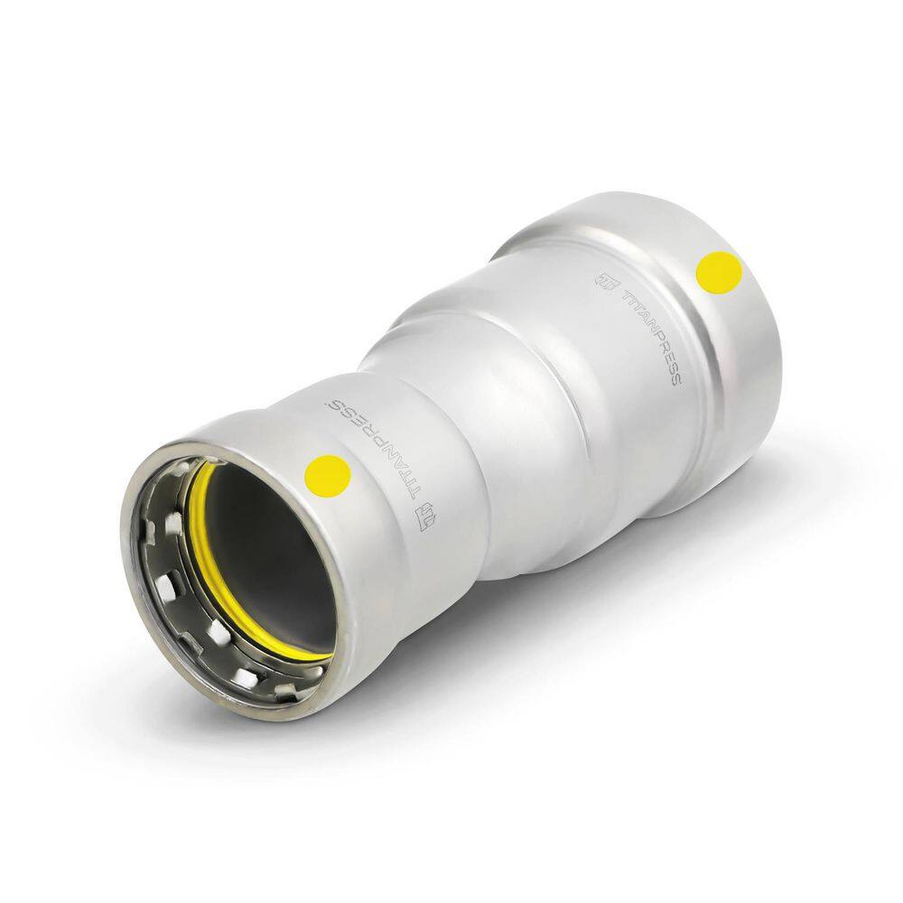 T TITANPRESS 1-1/4 in. Carbon Steel Press Coupling Fitting, HNBR Sealed ...