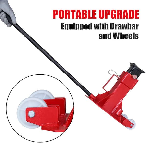 Big Red Heavy Duty Pin Style Jack Stand with 2 Casters and Handle for ...