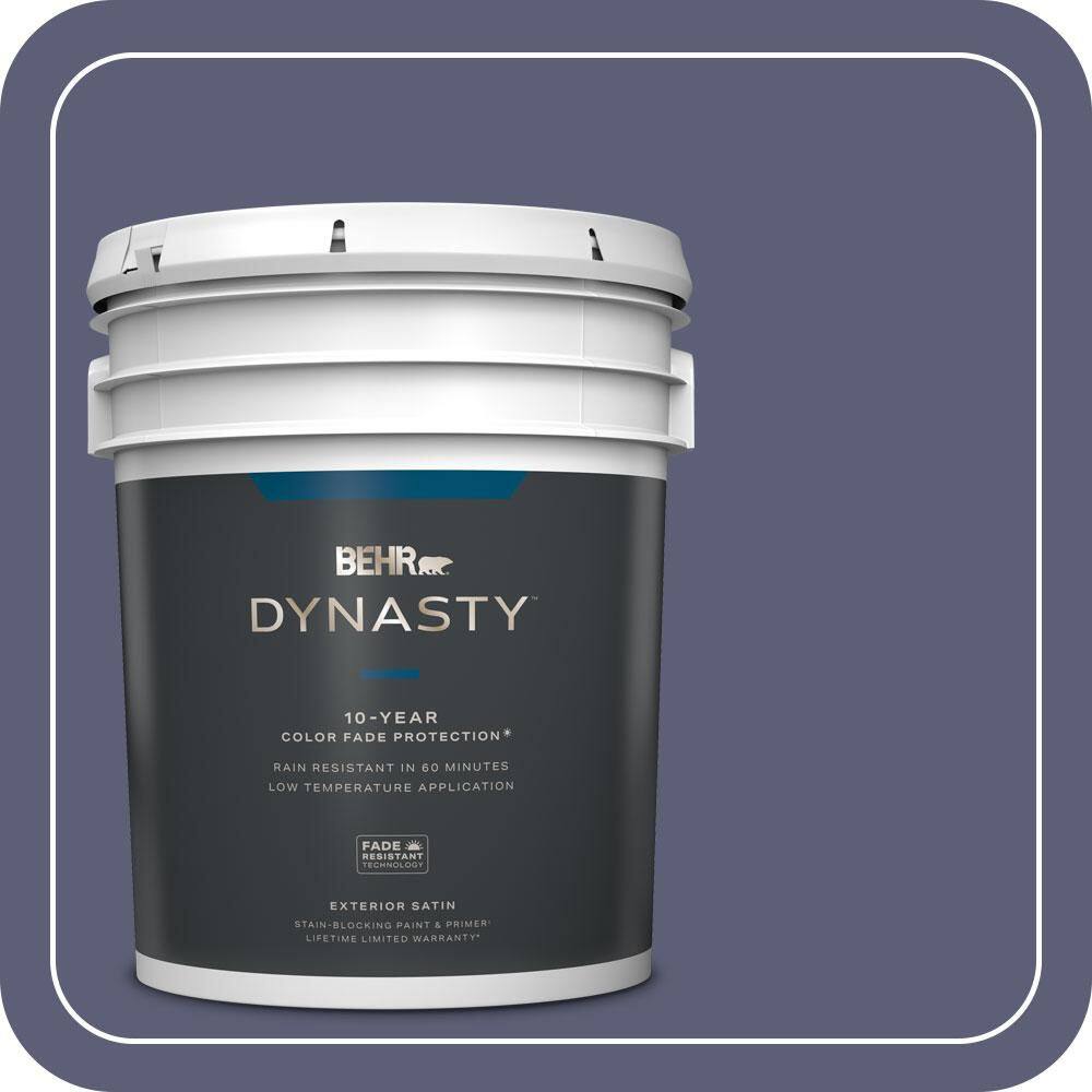 BEHR DYNASTY 5 gal. #S560-6 Blue Blood Satin Enamel Exterior Stain ...