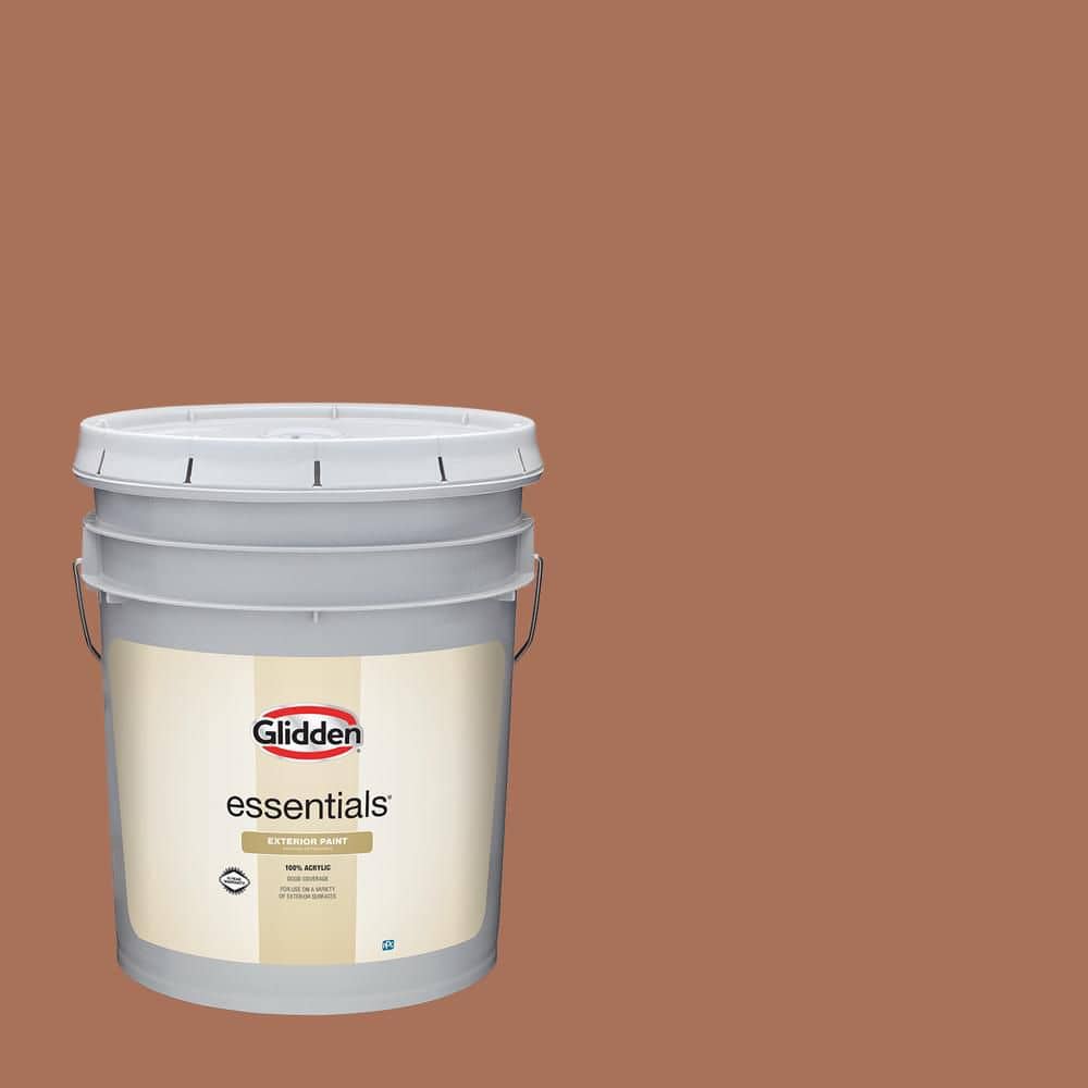 Glidden Essentials 5 gal. PPG1068-6 Nutmeg Satin Exterior Paint PPG1068 ...