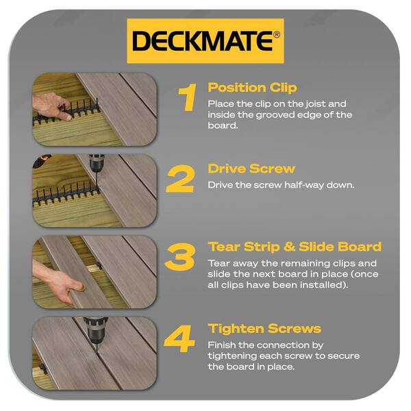 DECKMATE 360-Pack 200 sq ft. Black Collated Universal Hidden Deck ...